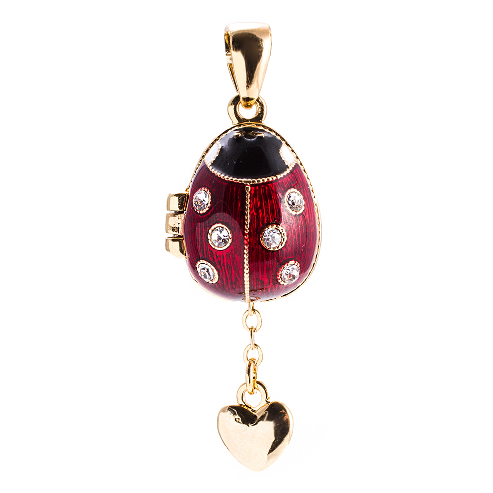 Ladybug Faberge-Style Egg Locket w/ Heart Pendant (golden) | Product ...