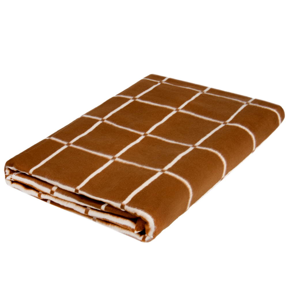 Checkered Pattern Brown Flannel Throw Blanket | Product sku J-177652