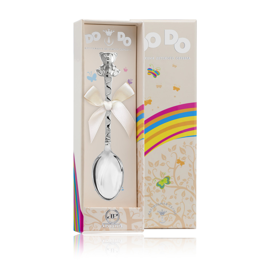 Sterling Silver Teddy Bear Baby Spoon | Product sku J-169534