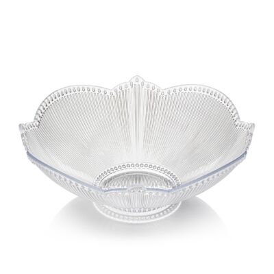 Clear Acrylic Serving Bowl With Lines