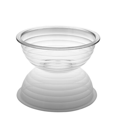 Clear Acrylic Serving Bowl With Lines