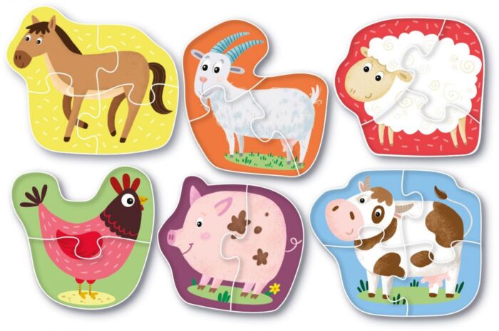 Domestic Animals Puzzle (18 pieces / 6 puzzles)