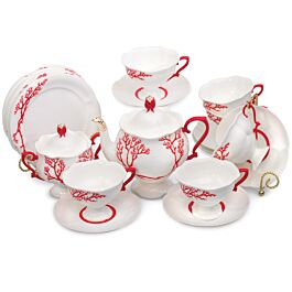 Coral Porcelain Tea Set 20 pc. for 6 persons
