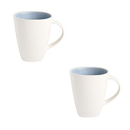 Soho Lounge Set of 2 Mugs - Blue/White