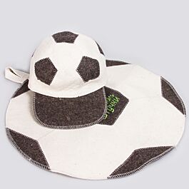 Soccer Ball Hat & Mat Banya Set