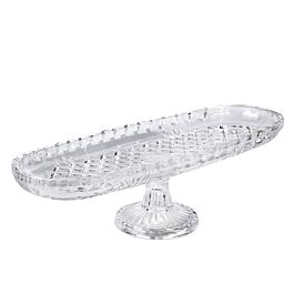 Glass Footed Oval Serving Platter