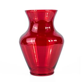 Red Glass Flower Vase
