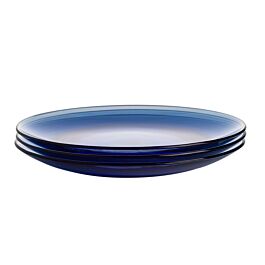 Borosilicate Glass Dinner Plate Set of 4 (color: blue)