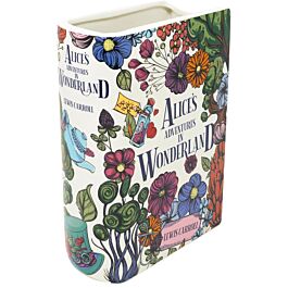 Ceramic Book Shaped Vase Alice in Wonderland