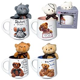 Teddy Ceramic Mug with Toy in Gift Box