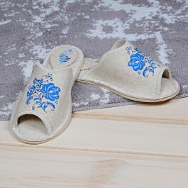 Gzhel Women's Wool Open Toe Slippers