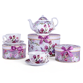 Tulip New Bone China Tea Set for 2 pers. in Gift Box