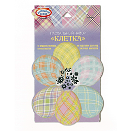 Plaid Pattern Easter Egg Decorating Stickers Kit