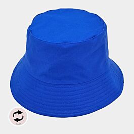 Solid reversible bucket hat (Blue)