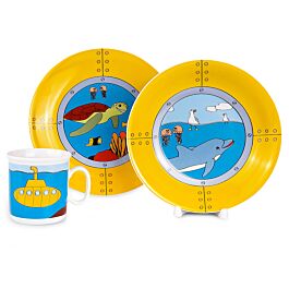 Sea Life Kid's Bohemian Porcelain Dinnerware Set of 3