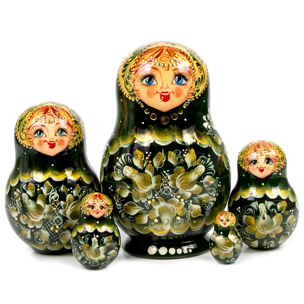 Annushka Green Nesting Doll Matryoshka (5 pc.) | Product sku S-185831
