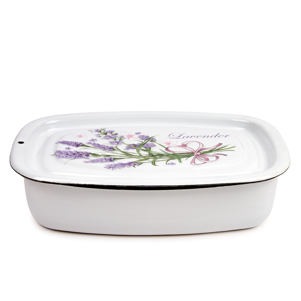 Lavender Bouquet Enamelware Food Storage Container