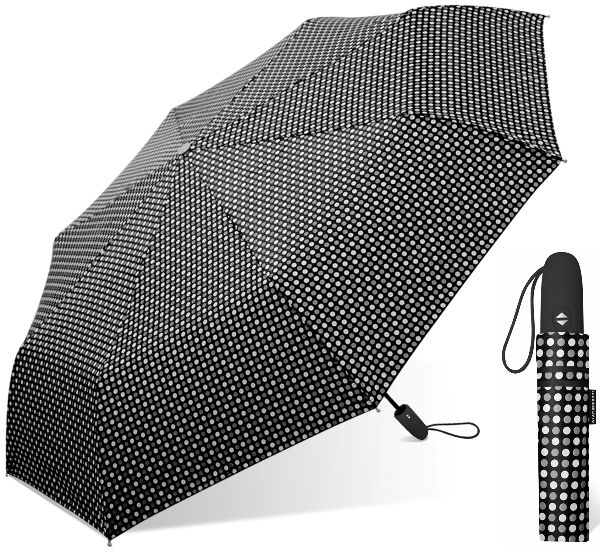 Folding Umbrella (black with dots) | Product sku Z-226849